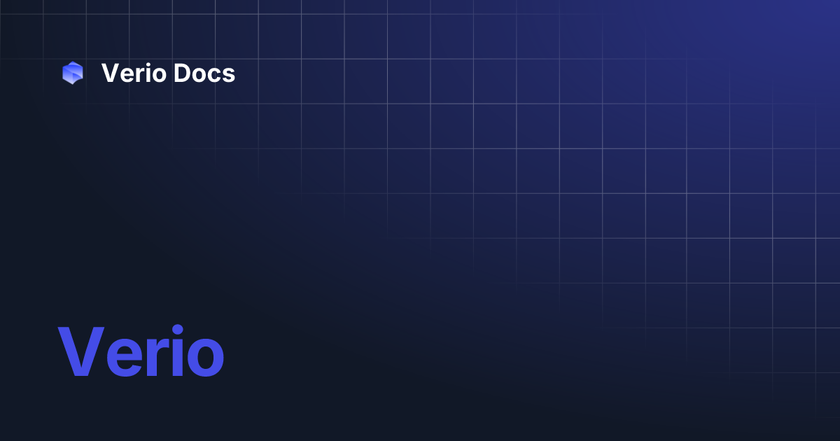 Verio | Verio Docs