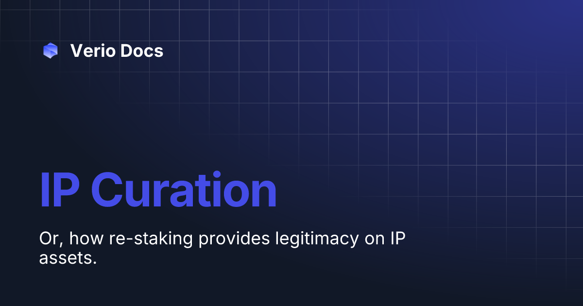 IP Curation | Verio Docs